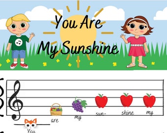 Piano Music Sheets - You Are My Sunshine - Easy Version for Beginners ...