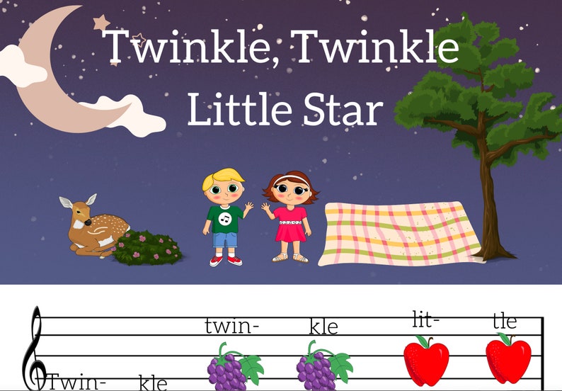 Twinkle Twinkle Little Star Easy Sheet Music | 1 Digital Download - Etsy