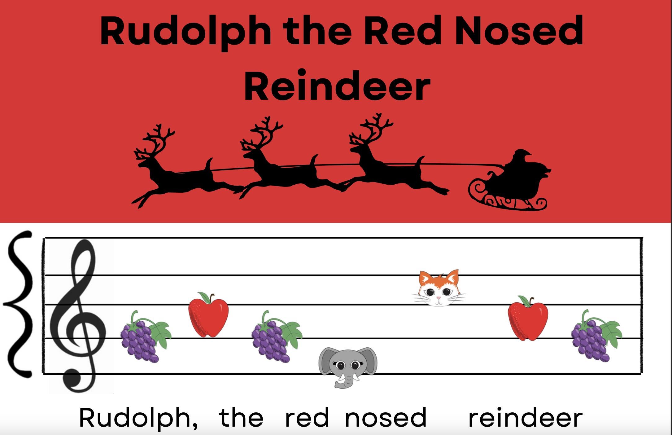 Rudolph the Red Nosed Reindeer | Easy Beginner Piano Music for Kids ...