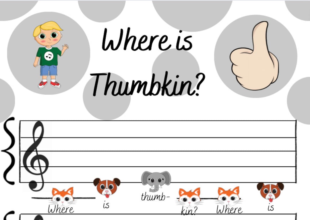 Where is Thumbkin | 1 Digital Download | Beginner Piano Music - Etsy