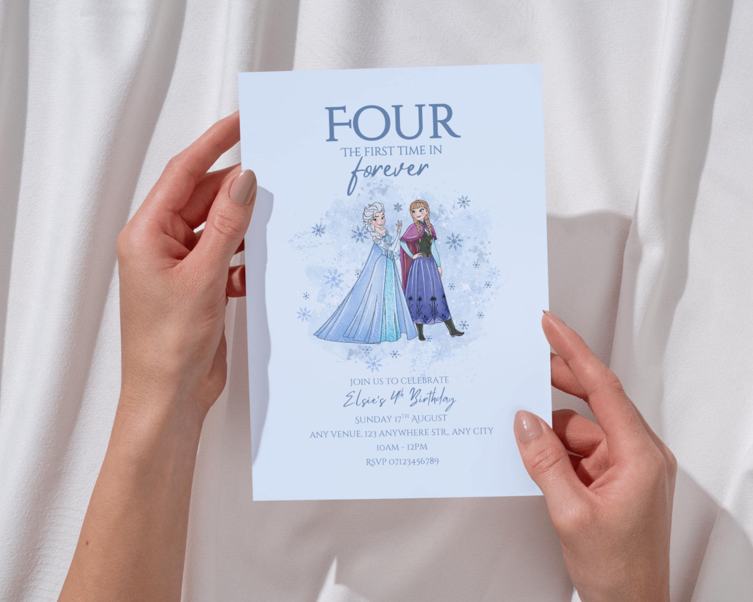 Frozen Birthday Invitation, Four the First Time in Forever, Editable ...