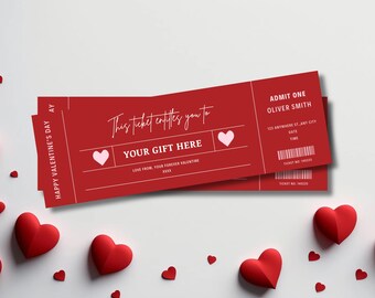 Valentines Day Digital Event Ticket Gift | Digital Download | Editable ...