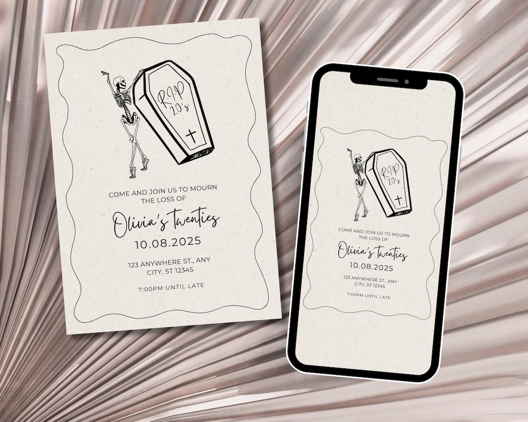 RIP 20’s 30th Birthday Invitation Digital Download | Editable 30th ...