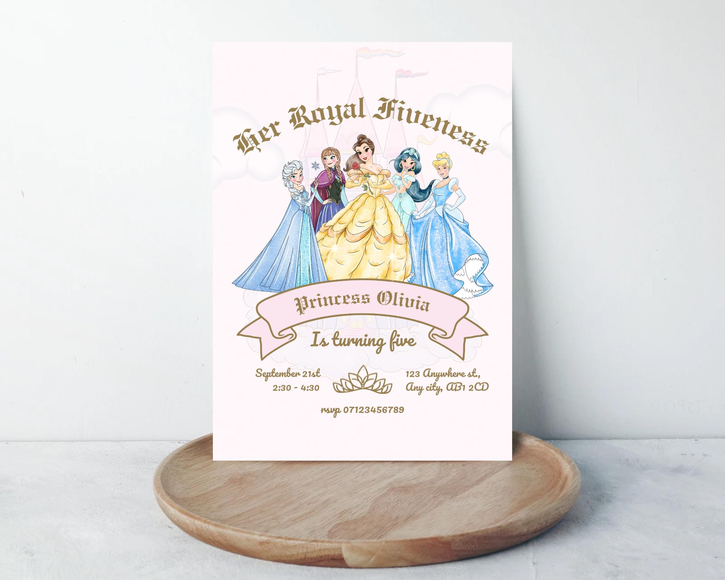 Her Royal Fiveness Birthday Invitation | Editable Princess Party Invite ...