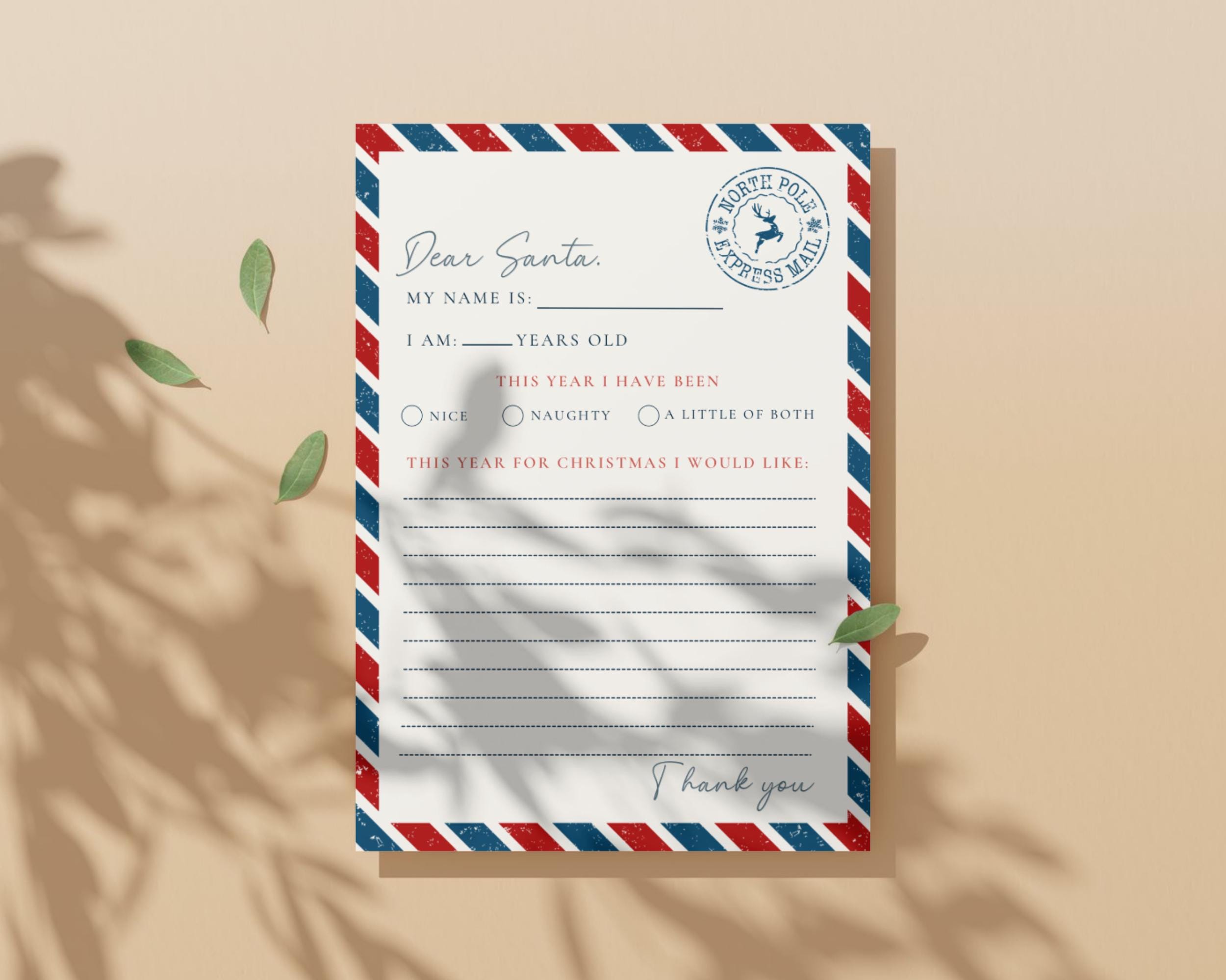 Christmas Letter to Santa Bundle | Editable Santa Letter, Nice List ...