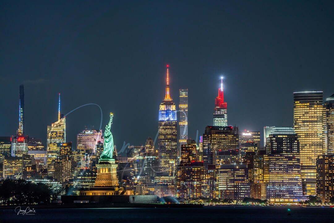 Statue of Liberty and Empire State Building - High Quality PRINTS or ...