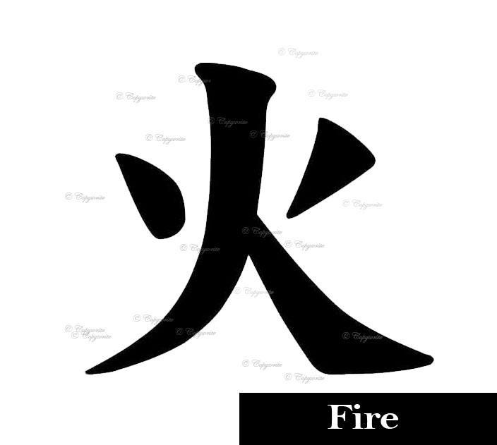 Japanese Kanji Symbol, Fire Vinyl Decal Sticker for Home, Wall, Décor ...