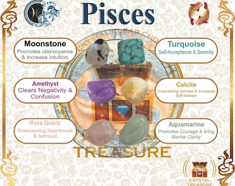 Crystal Tumble Stone Set for Pisces Zodiac Sign Rainbow - Etsy