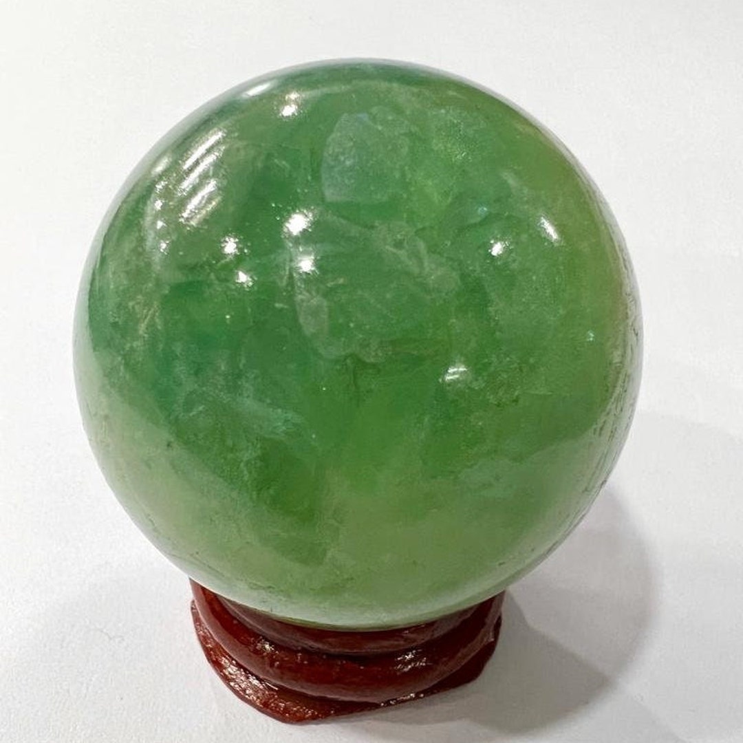 GREEN FLUORITE Stone Spheres 40 MM Crystal Ball Orb Pocket Stone ...
