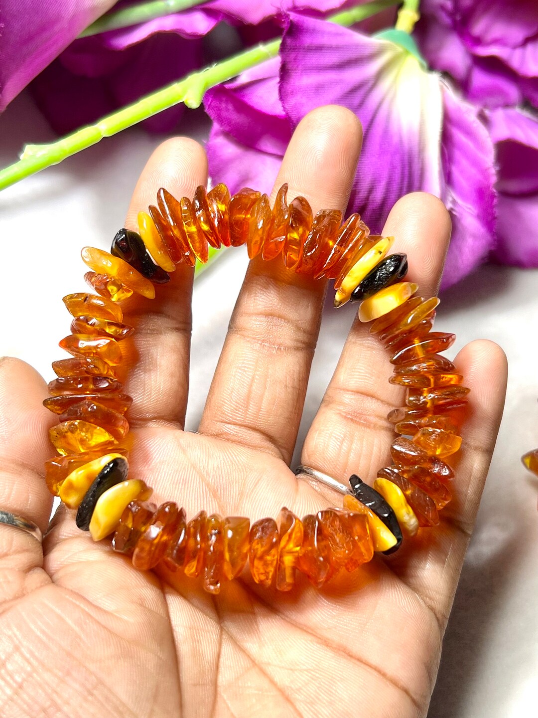 Copal Stone Unshaped 12 MM Stretch Bracelet - Etsy