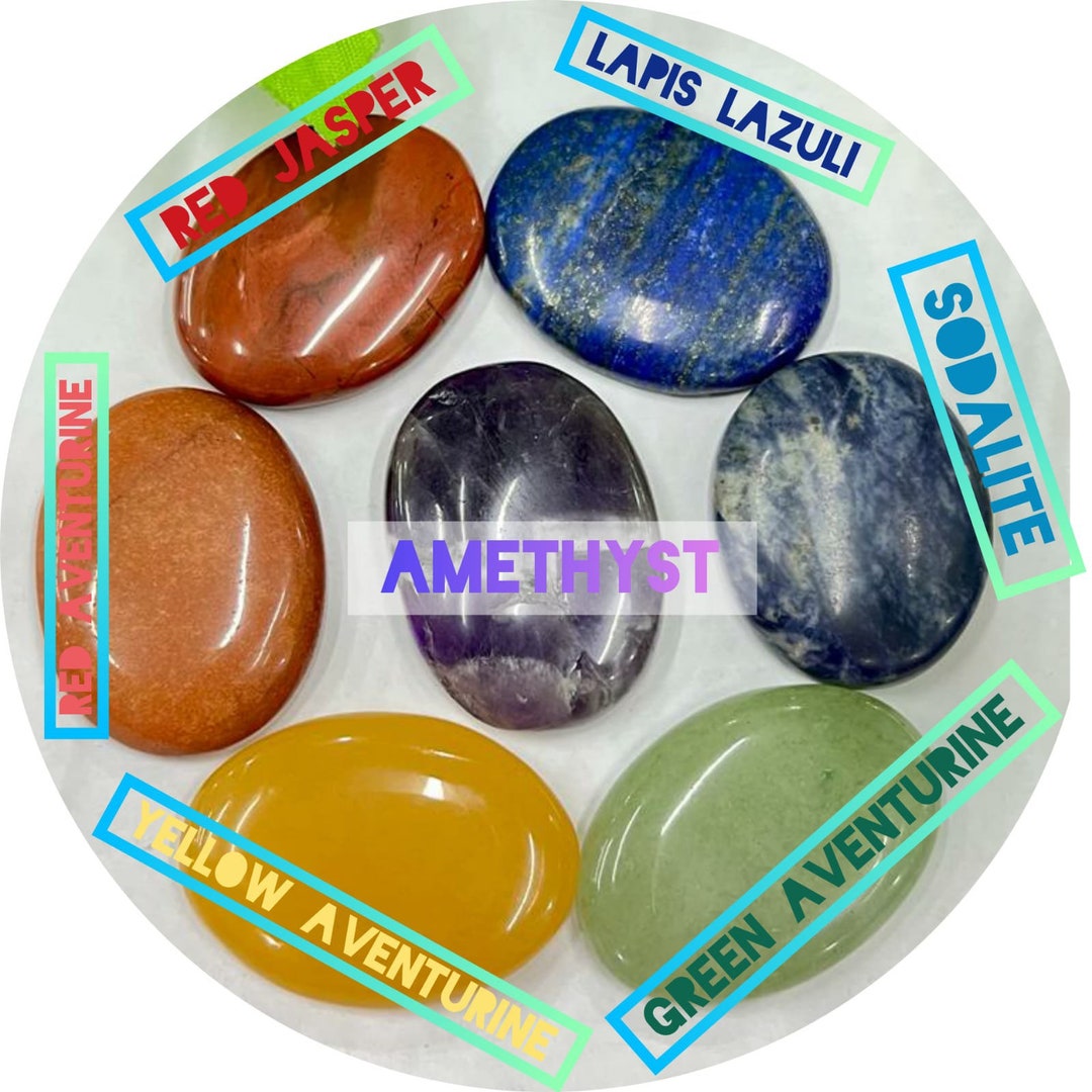 7 Seven Chakra Worry Stones Set - Etsy