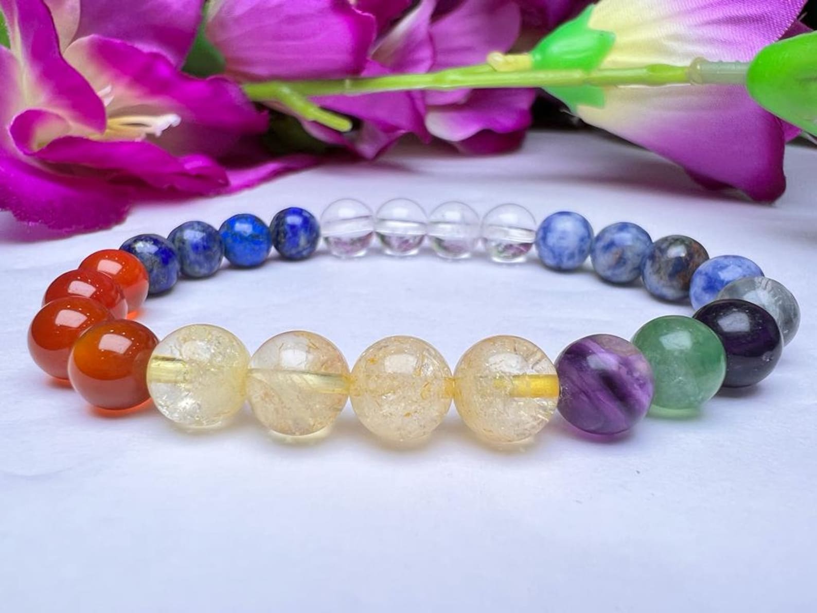 Virgo Zodiac Sign Crystal Stone Bracelet 8 Mm Citrine Etsy