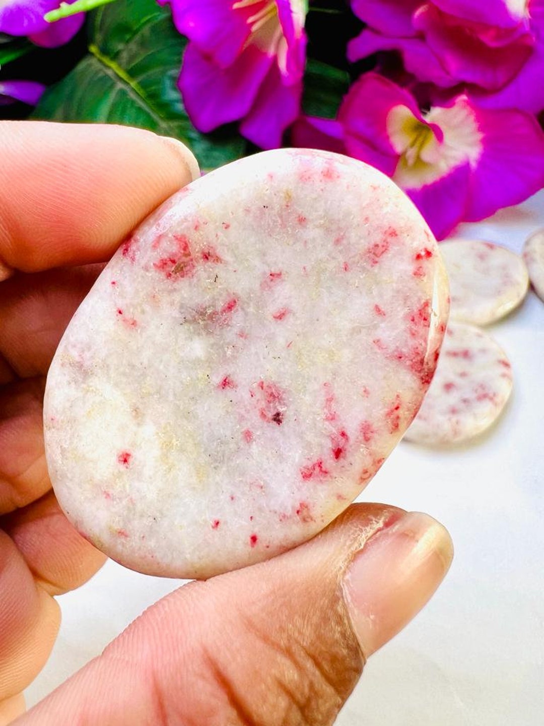 Cinnabrite Stone Oval Shape Worry Stone for Crystal Healing and ...