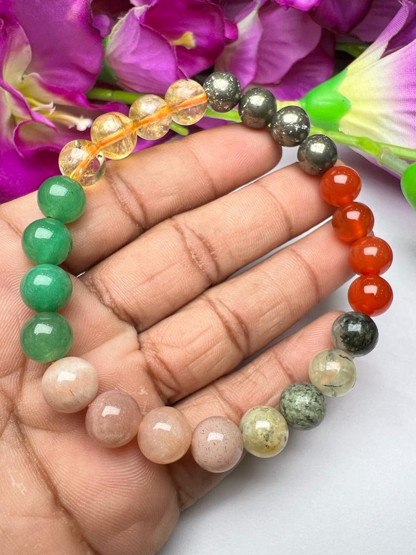 LEO Zodiac Sign Crystal Stone Bracelet 8 Mm Pyrite Carnelian - Etsy