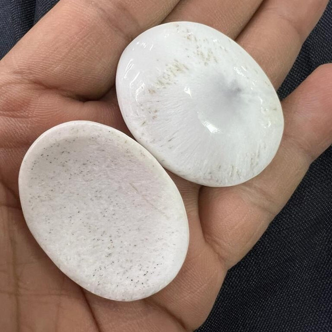 Scolecite Oval Shape Worry Stone for Crystal Healing and Meditation ...