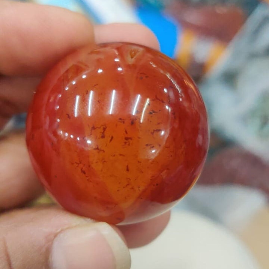 CARNELIAN Stone Spheres 40 MM Crystal Ball Orb Pocket Stone Meditation ...