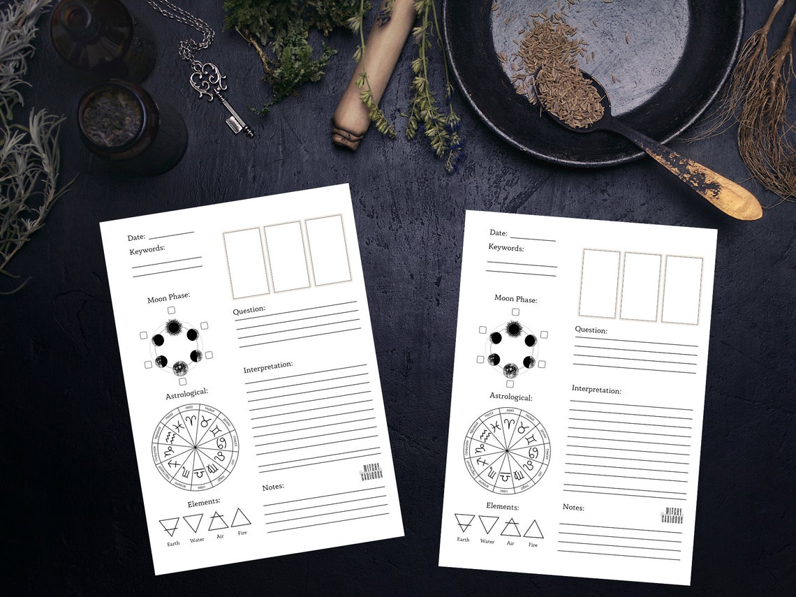 Tarot Journal Printable PDF Download Spreads Workbook Diary - Etsy