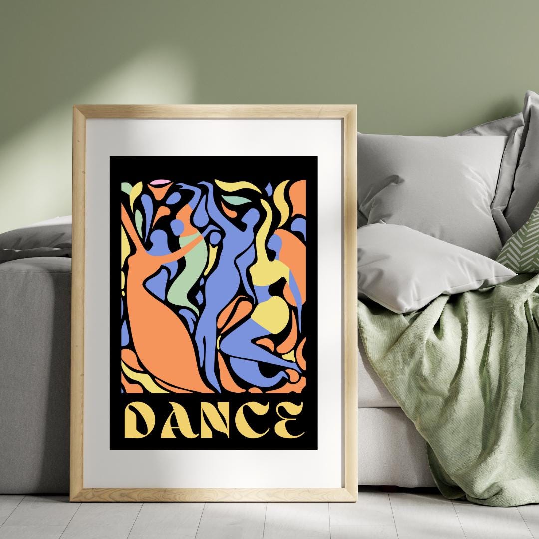 Abstract Dance Art Print, Groovy Dance Scene | Digital Download Art ...