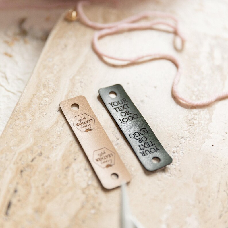 Personalized Faux Leather Rivet Tags: Engraved Knitting Labels, 10 ...