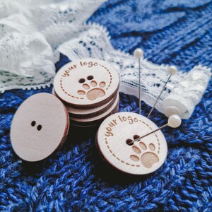 Custom Buttons With Your Logo and Text, 1 Inch Engraved Wooden Buttons ...