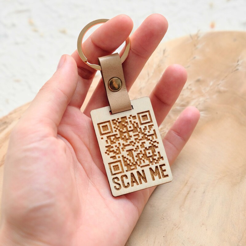 Qr Code Keychain - Etsy