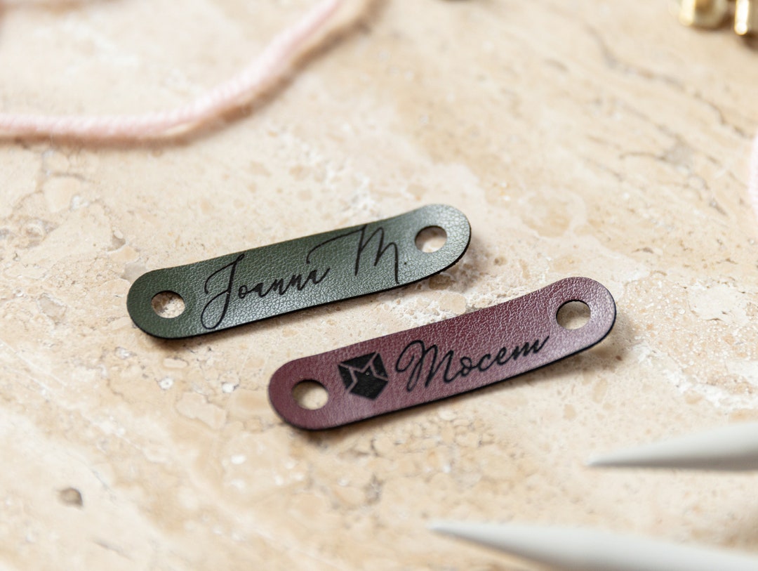 2 Rivets Label With Your Text or Logo, Horizontal Custom Label With ...