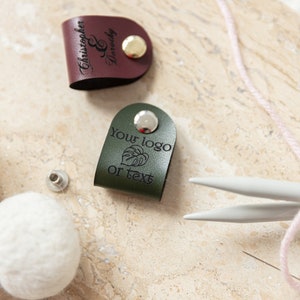 Wide Custom Rivet Tag With Your Text or Logo, 10 Colors, Vegan Leather ...