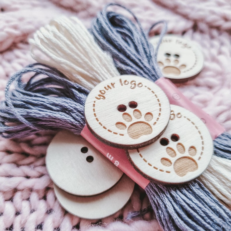 Custom Buttons With Your Logo and Text 1 Inch Engraved Wooden - Etsy