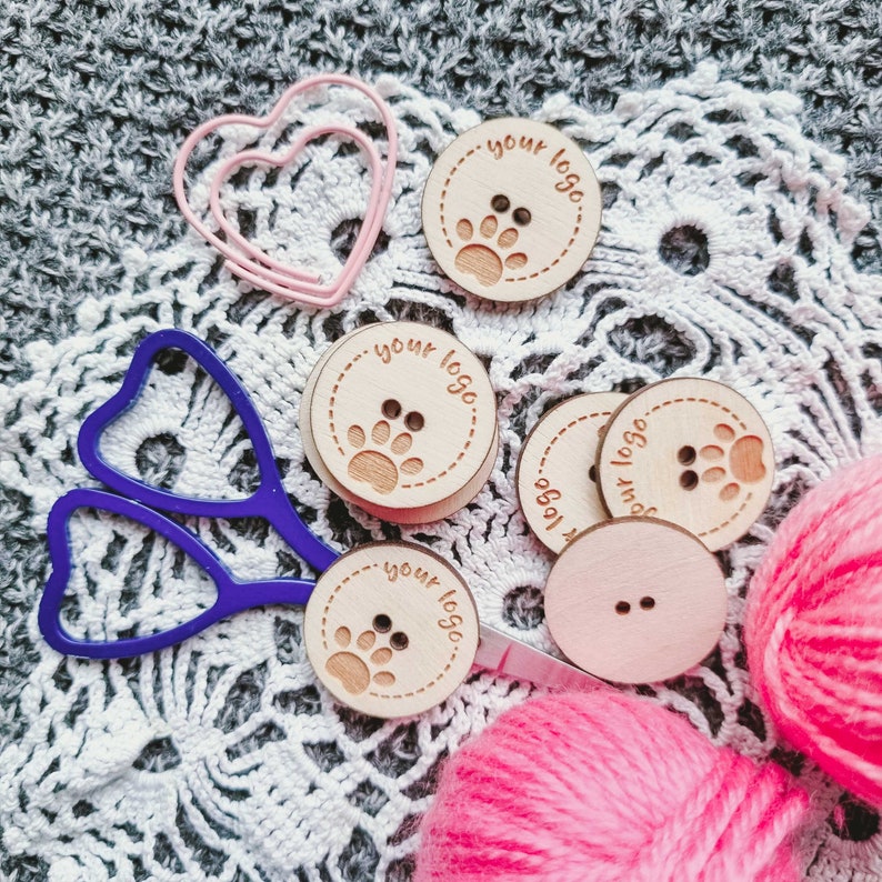 Custom Buttons With Your Logo and Text 1 Inch Engraved Wooden - Etsy