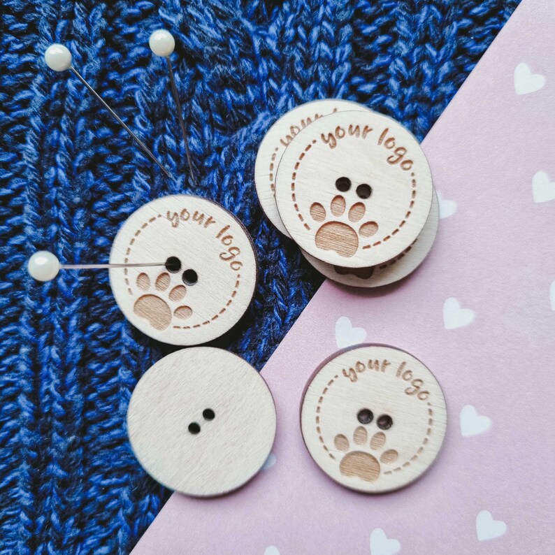 Custom Buttons With Your Logo and Text 1 Inch Engraved Wooden - Etsy