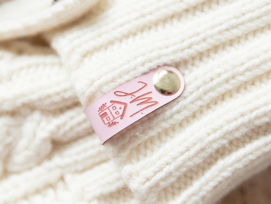 Folded Custom Rivet Label, Knitting Faux Leather Rivet Tag, Custom Eco ...