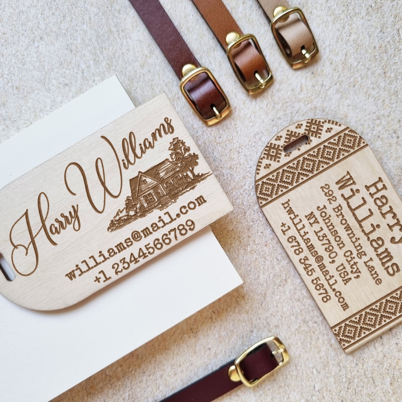 Laser Wood Custom Bag Tag - Etsy