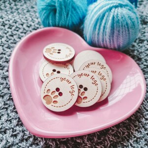 Custom Buttons With Your Logo and Text, 1 Inch Engraved Wooden Buttons ...