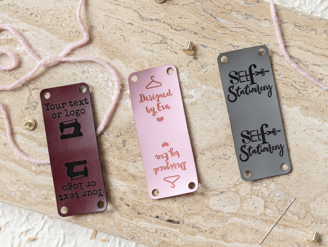 Large Custom Rivet Label, Faux Leather Tag With 2 Rivets, Big Clothing ...
