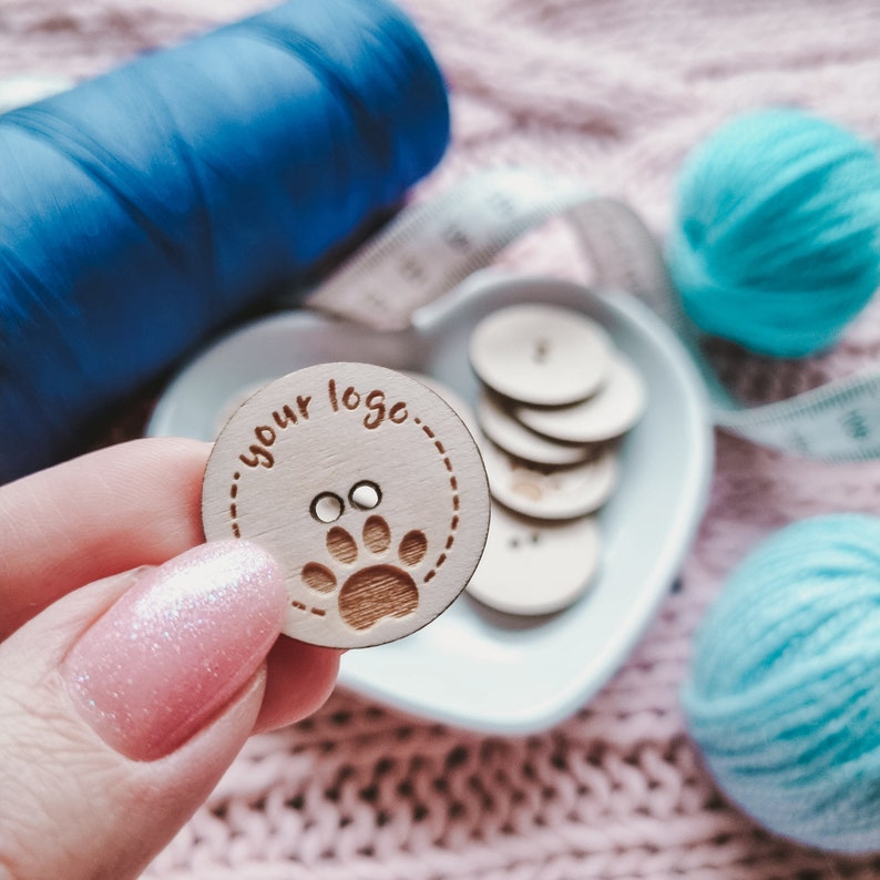 Custom Buttons With Your Logo and Text 1 Inch Engraved Wooden - Etsy