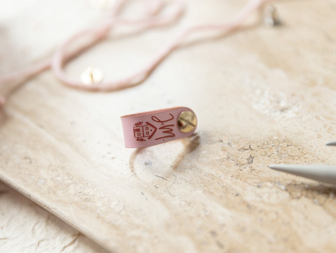 Folded Custom Rivet Label Knitting Faux Leather Rivet Tag - Etsy