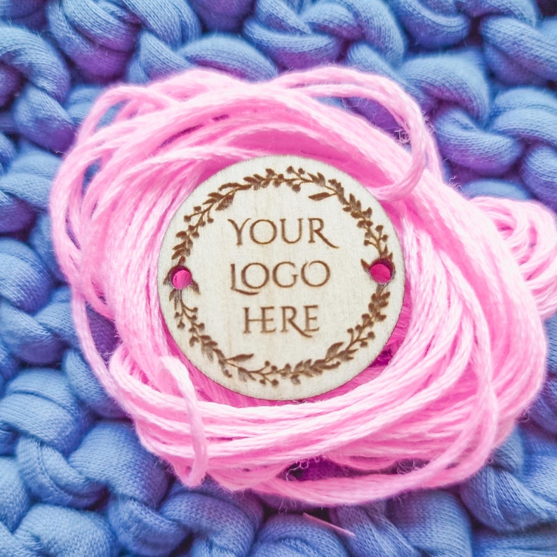 Custom Wooden Logo Tags: Engraved Circle Clothing Labels - Etsy