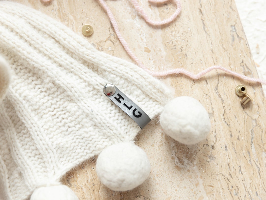 Custom Long Folded Rivet Label, Engraved Vegan Leather Custom Tag With ...