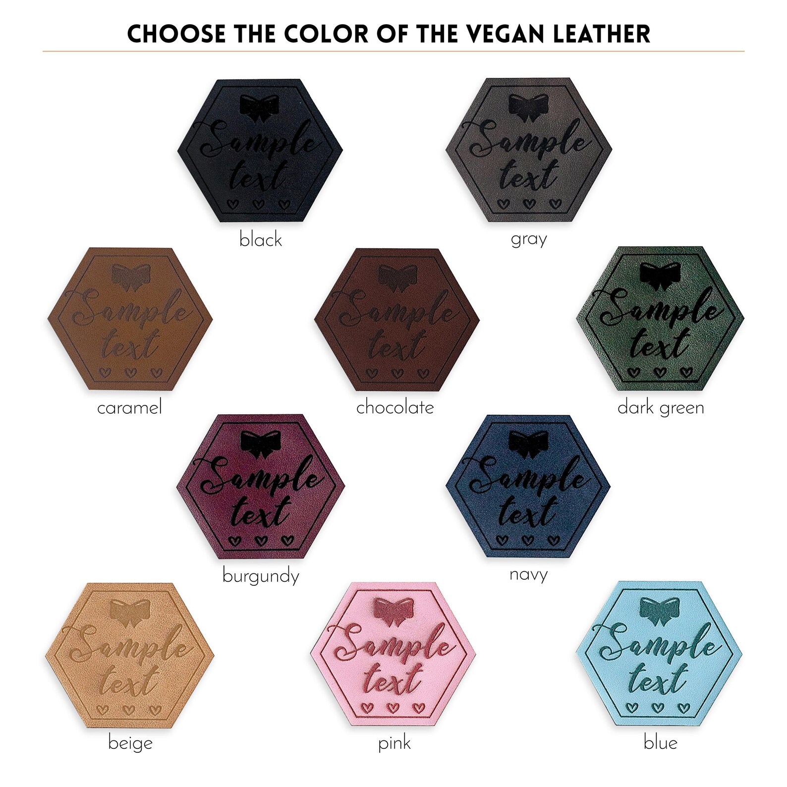 Personalized Faux Leather Rivet Tags: Engraved Knitting Labels, 10 ...