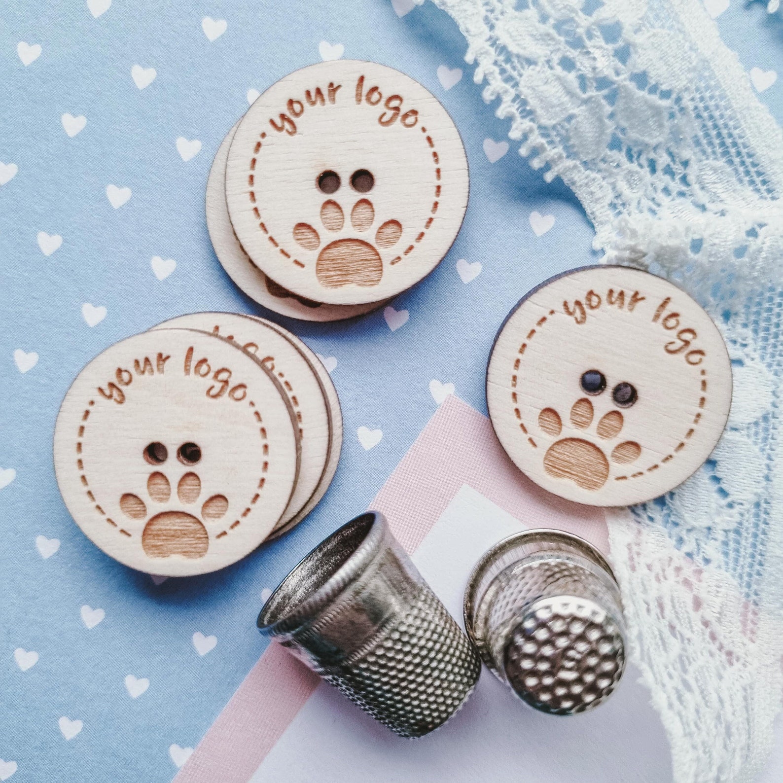 Custom Buttons With Your Logo and Text 1 Inch Engraved Wooden - Etsy