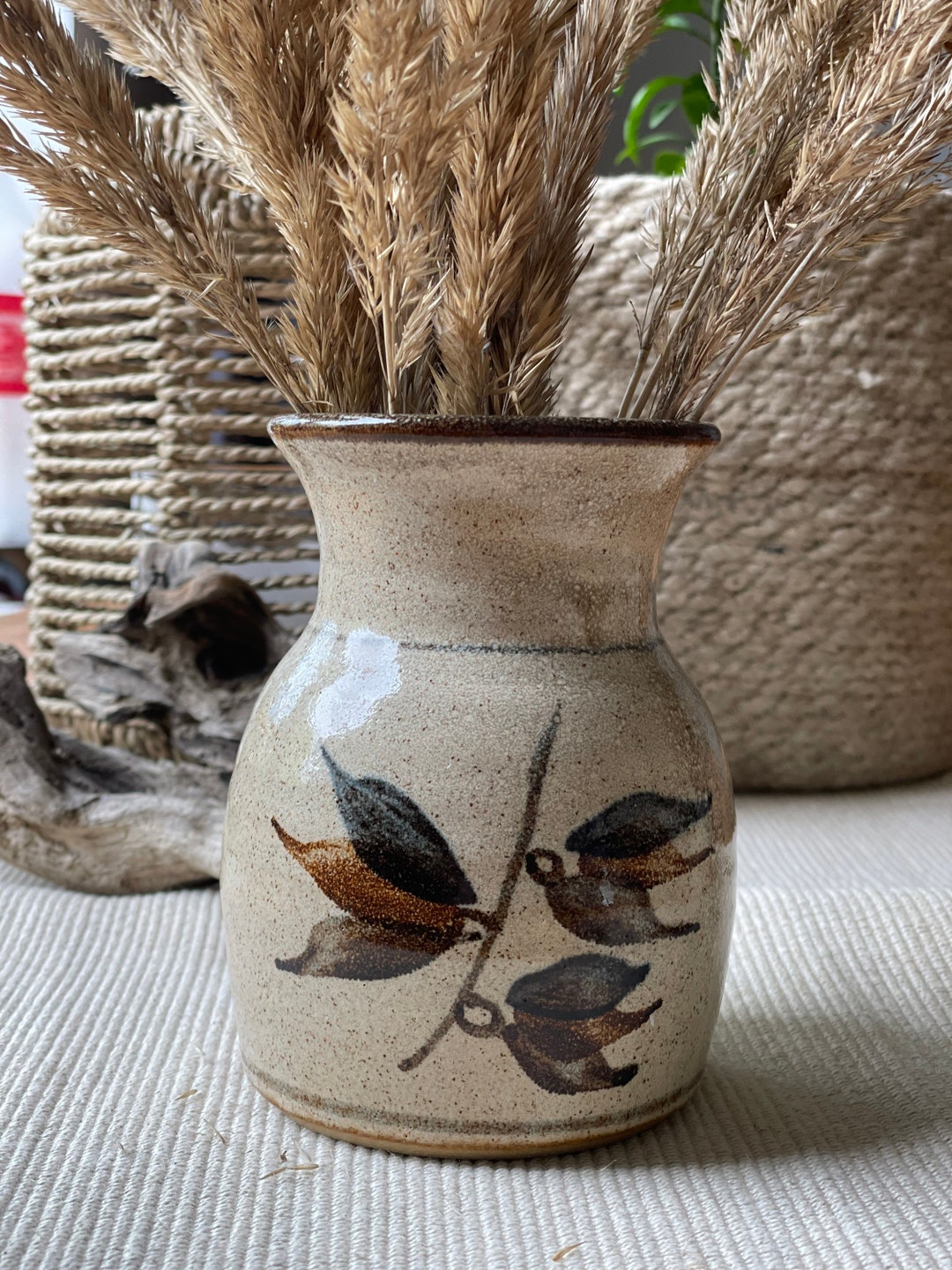 Vintage West Perry Pottery Vase, Hand-painted Floral Decor - Etsy