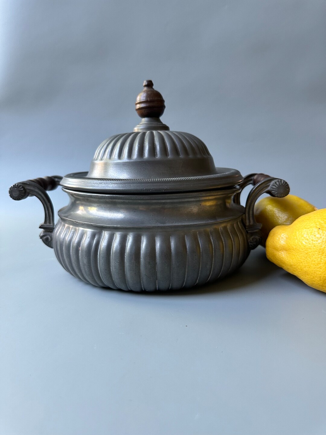 Antique Italian RAMA Pewter Bowl With Lid / Hand Made in Italy ...