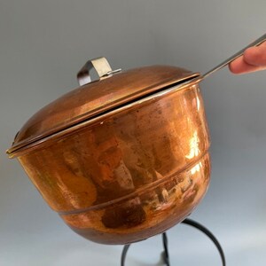 Vintage Copper Pot on Heating Stand / Rustic Kitchen Display Decor ...