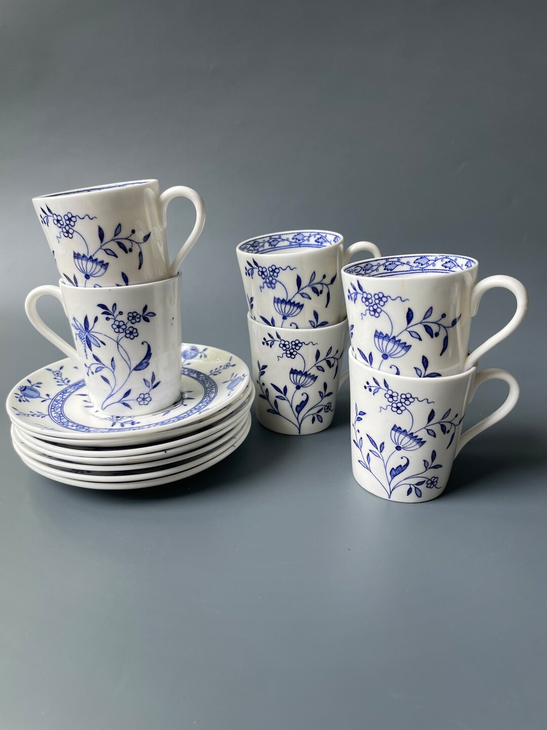 Vintage GUSTAVSBERG Espresso Coffee Set /DRESDEN Series / Blue Onion ...