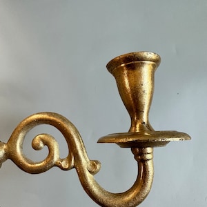 Beautiful Antique Solid Brass Two-arm Candlestick Sconce / Wall Candle ...