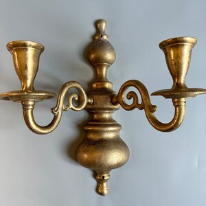 Beautiful Antique Solid Brass Two-arm Candlestick Sconce / Wall Candle ...