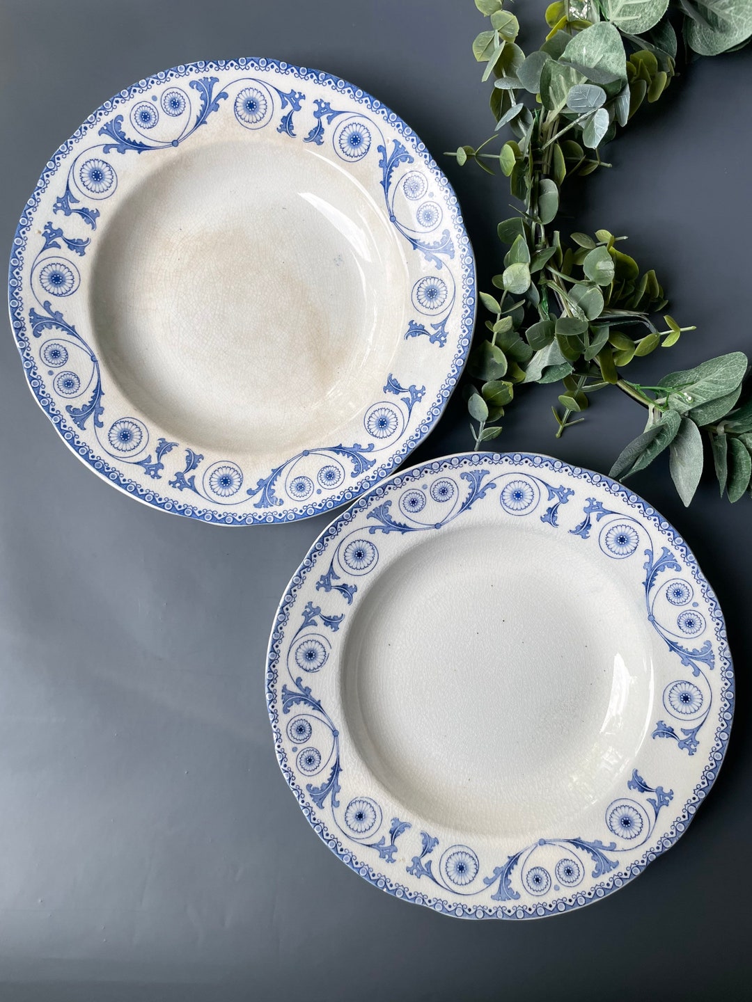 Set of 2 Antique 1920s Swedish Göteborg Porcelain Plates / Vintage ...