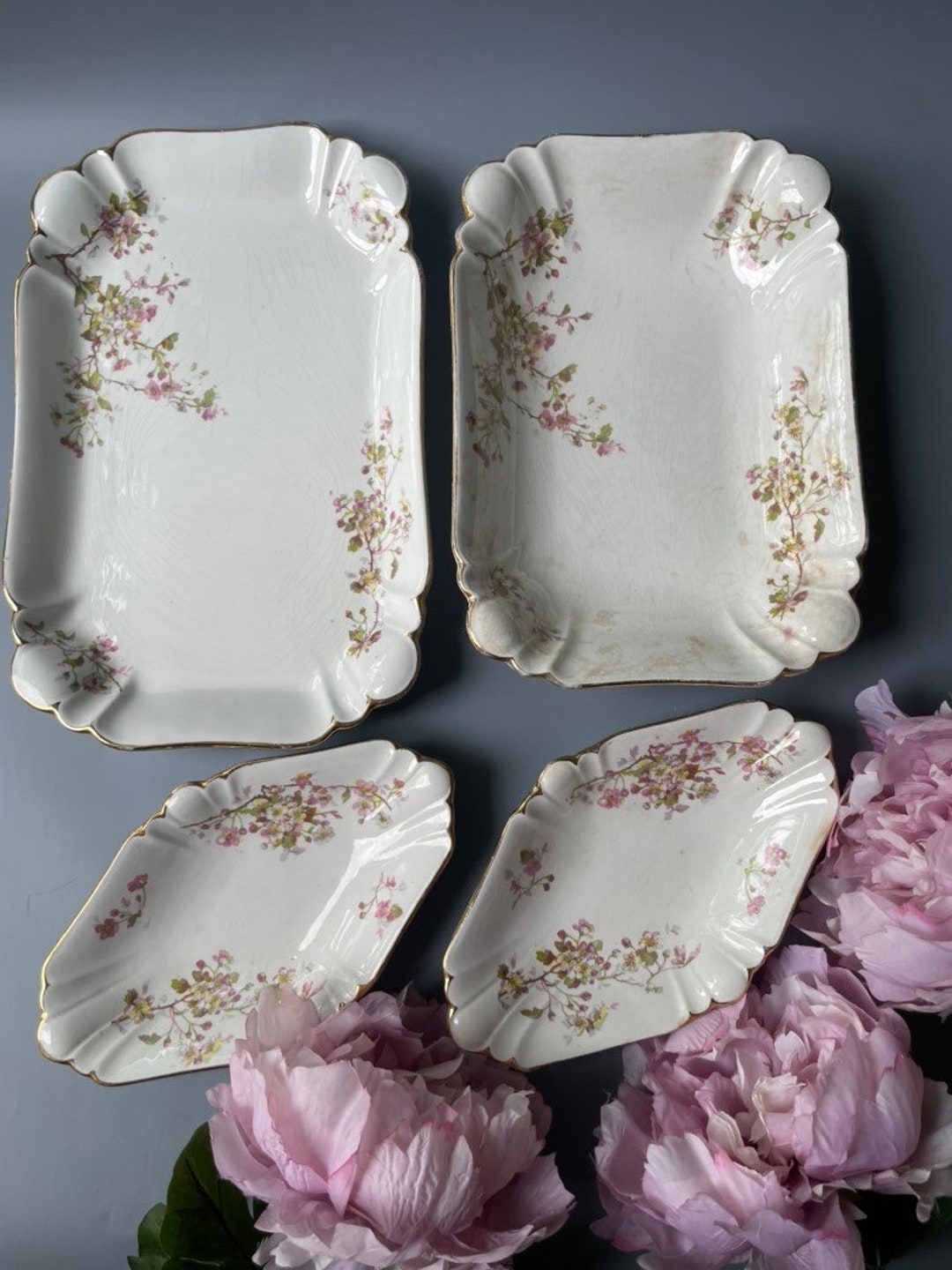 Set of 4 Antique 1920s Swedish Gustavsberg Porcelain Serving Plates ...