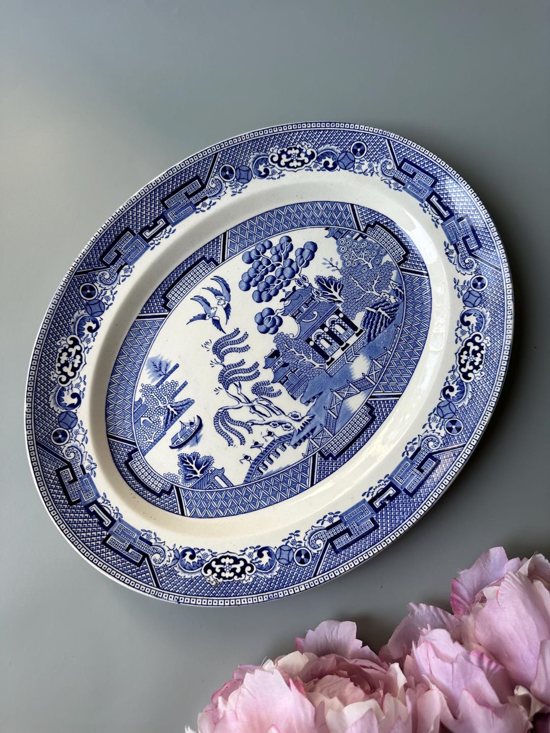 Antique 1940s W.R. Midwinter Serving Plate / Platter / WILLOW Pattern ...