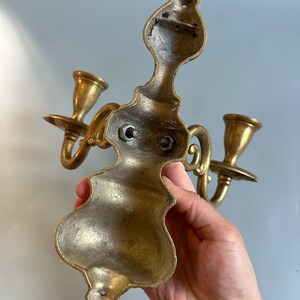 Beautiful Antique Solid Brass Two-arm Candlestick Sconce / Wall Candle ...